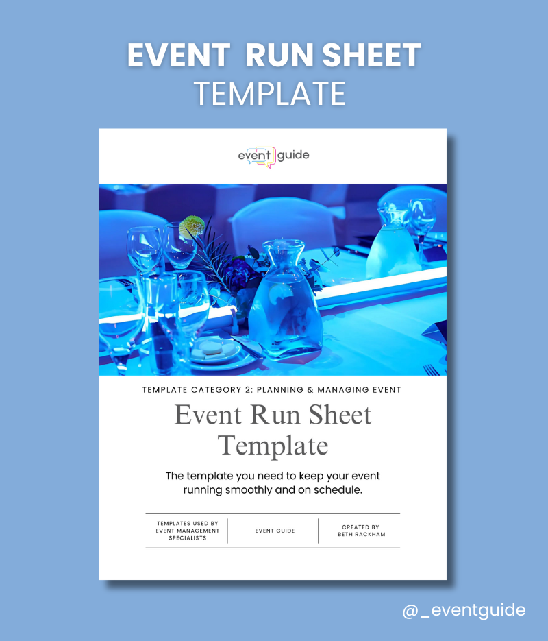 Event Run Sheet - Guided Template - Ensure Your Event Runs Smoothly Fr ...